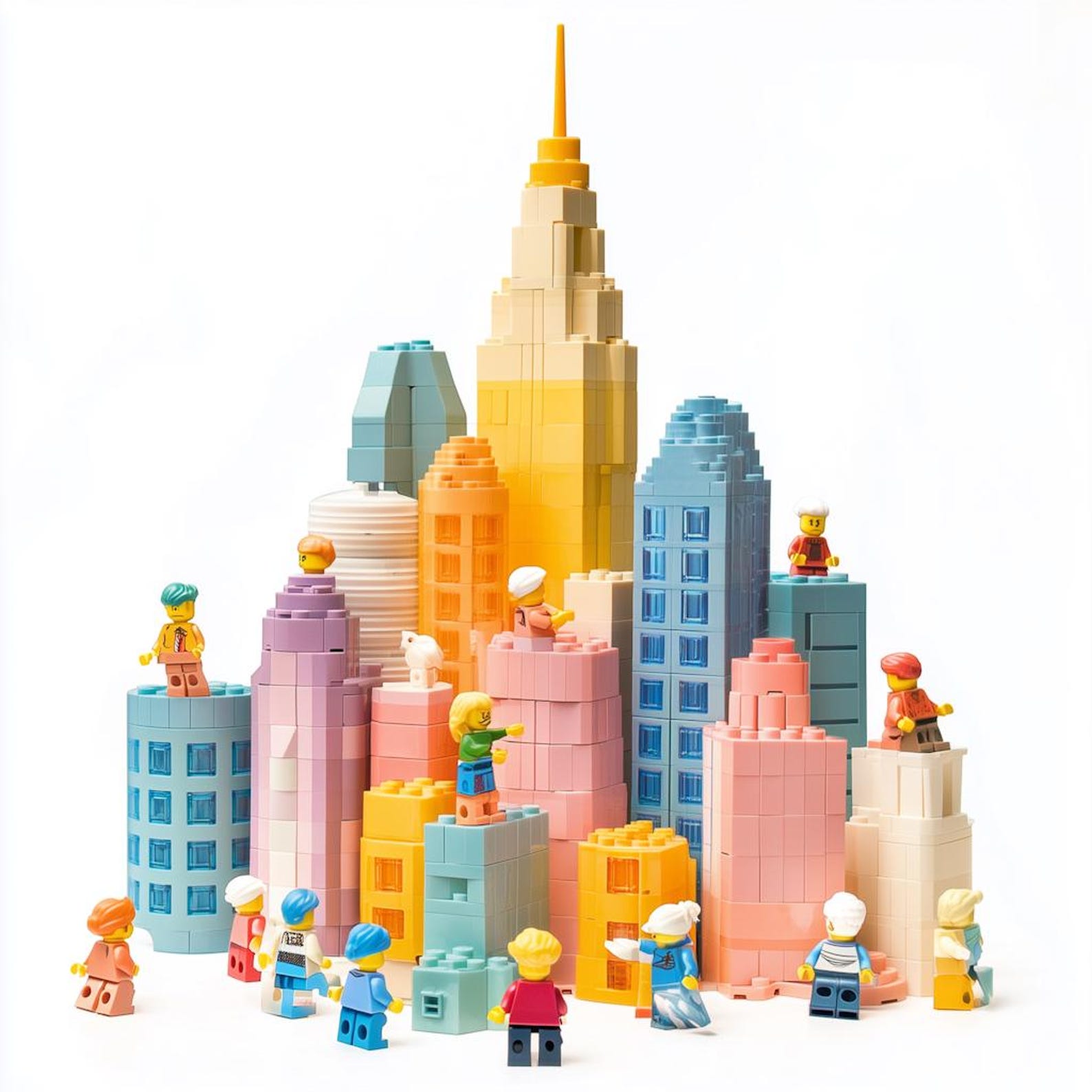 Pastel Cityscape Clipart Watercolour Skyscraper Builders, Watercolour ...