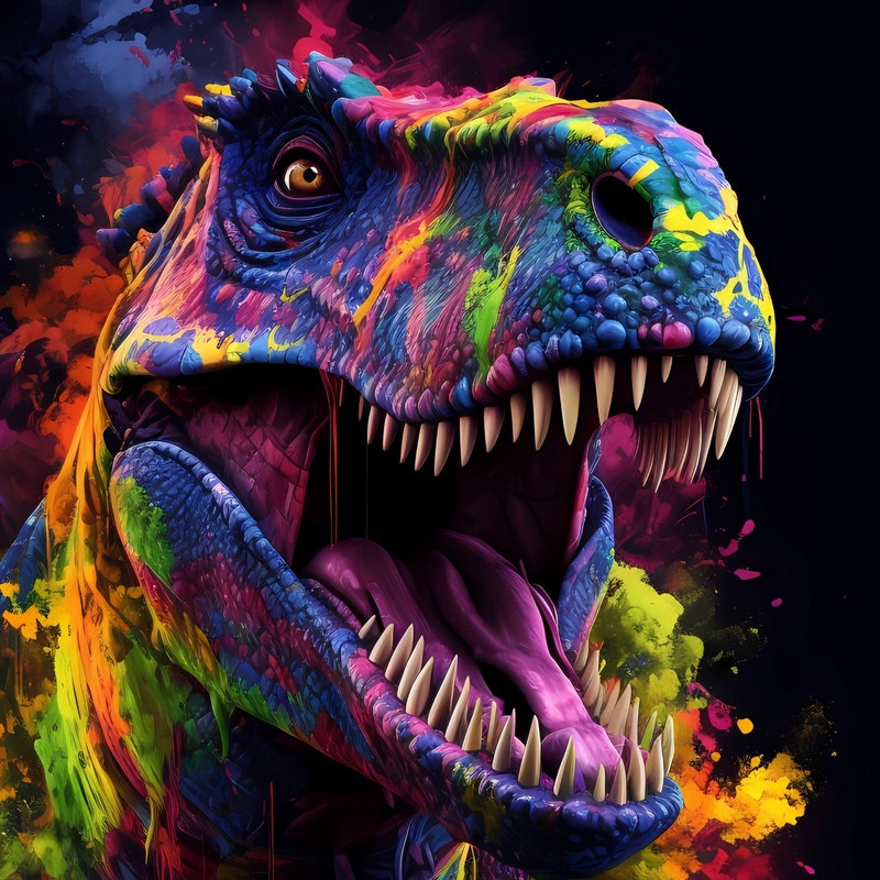 T Rex Painting - Etsy