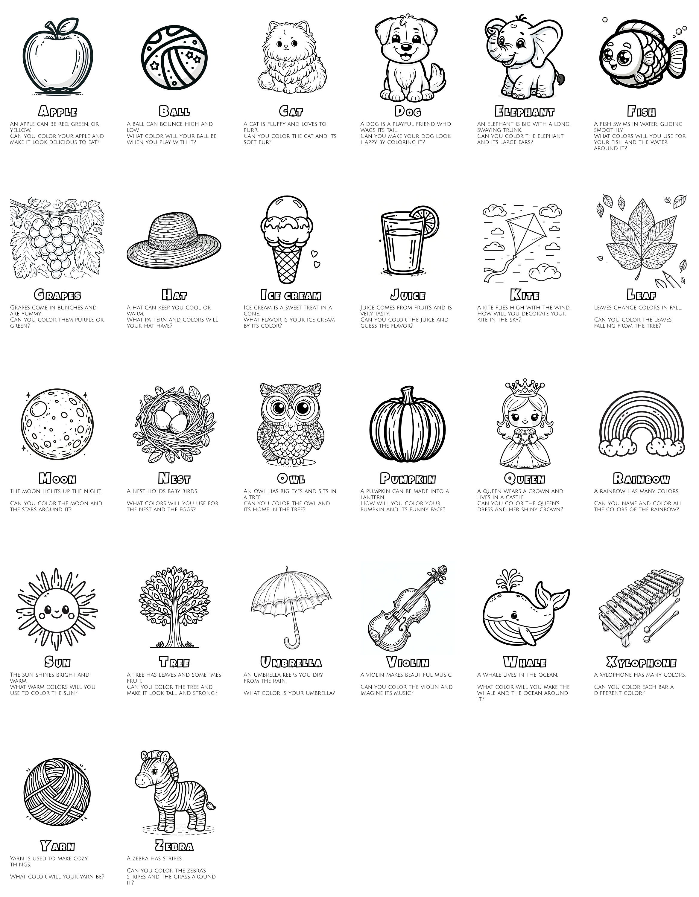 Printable Alphabet Coloring Sheets, A4 Size. Educational & Creative for ...