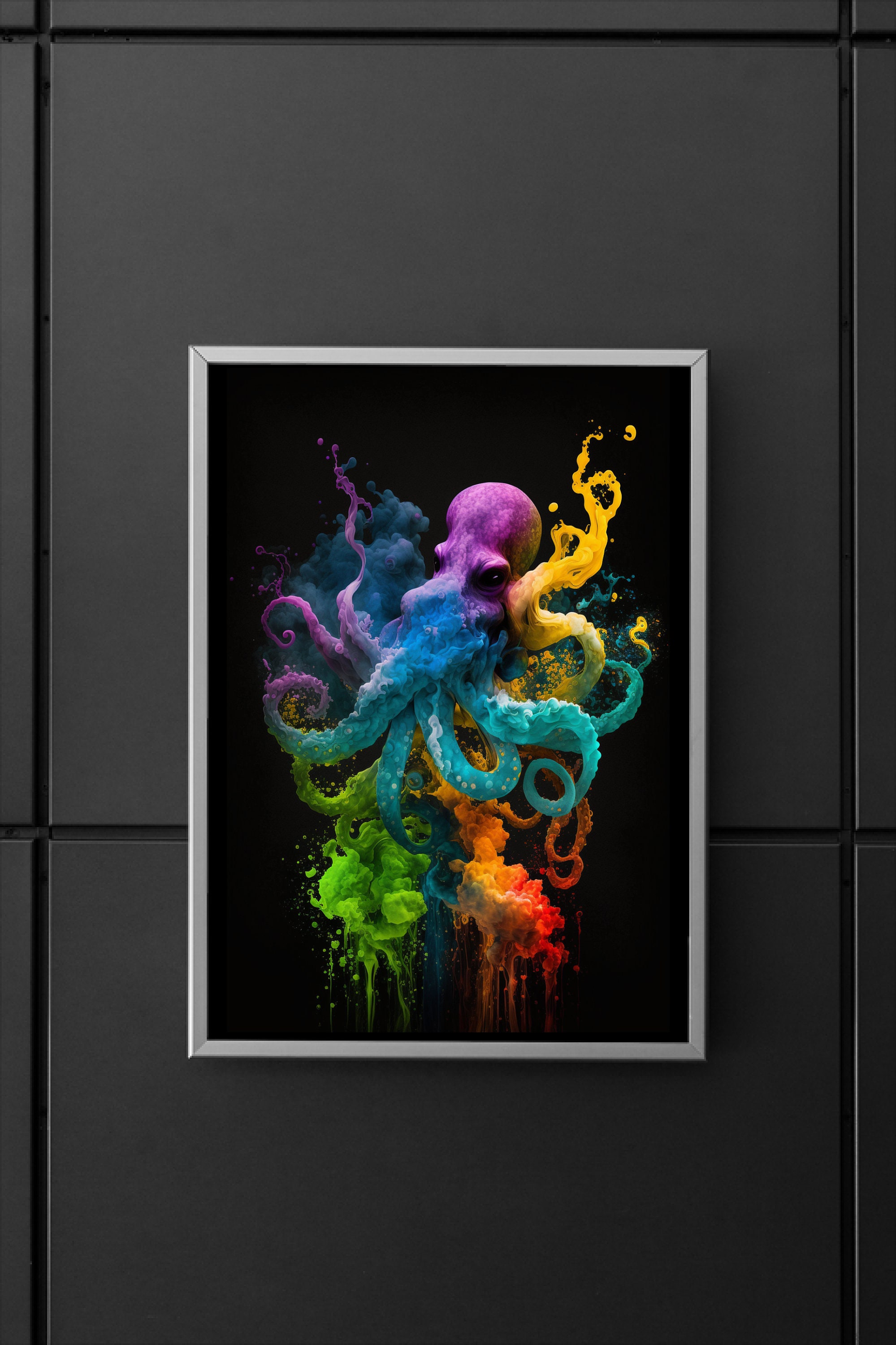 Colorful Octopus Portrait Poster. Sea Life Art. Modern Art Octopus ...
