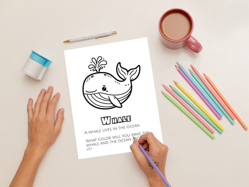Printable Alphabet Coloring Sheets, A4 Size. Educational & Creative for ...