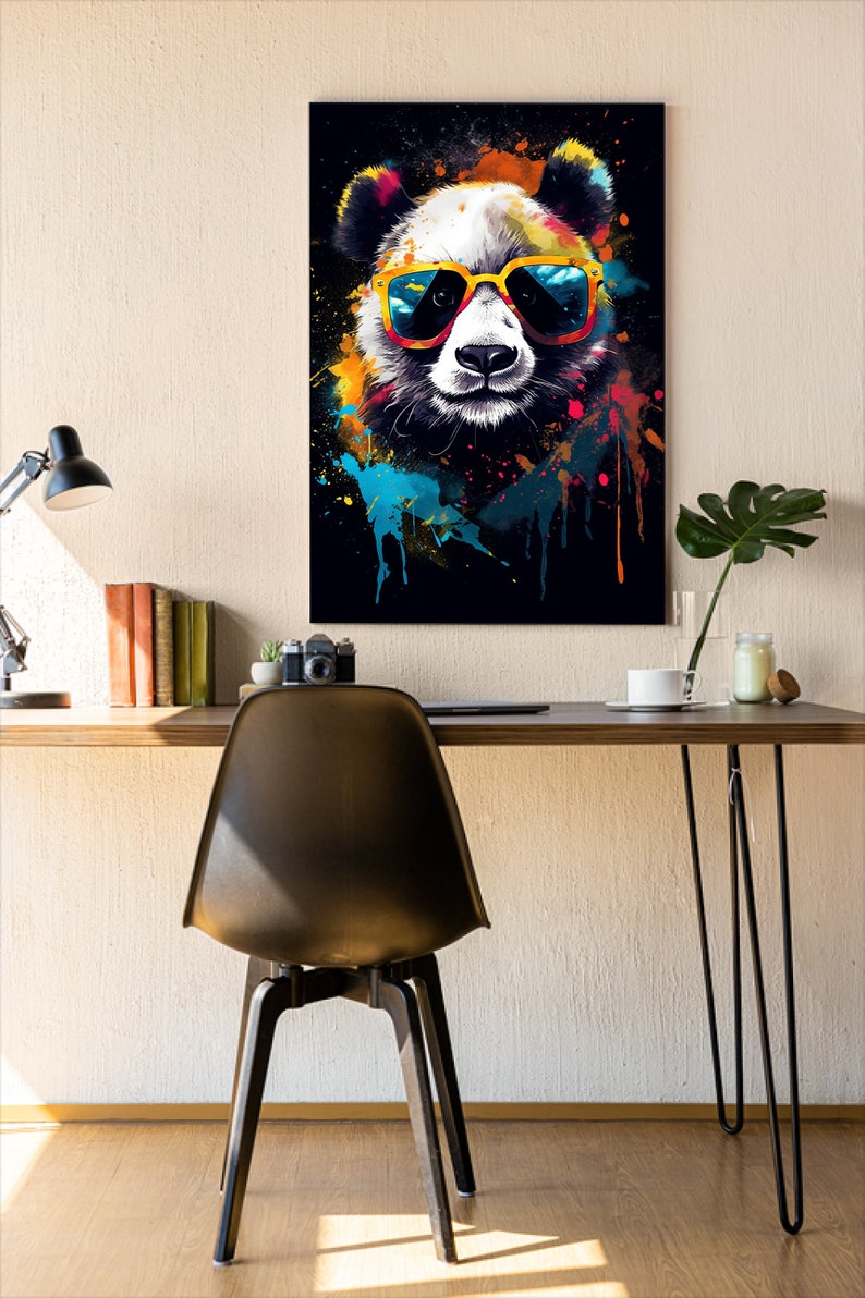 Cool Panda With Sunglasses Art Print | Colorful Panda Portrait (digital ...