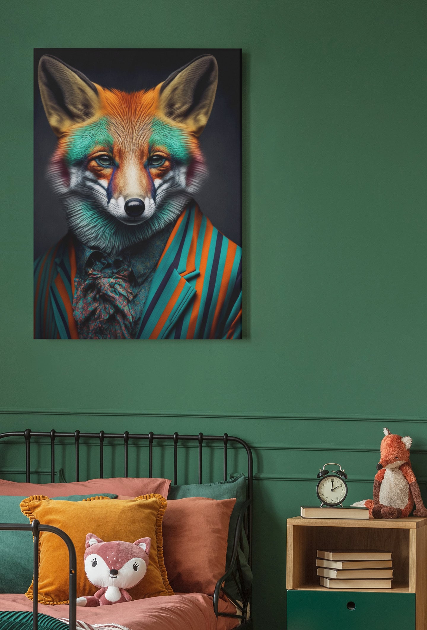 Colorful FOX Portrait in SUIT Print. Fox in Suit Poster. - Etsy