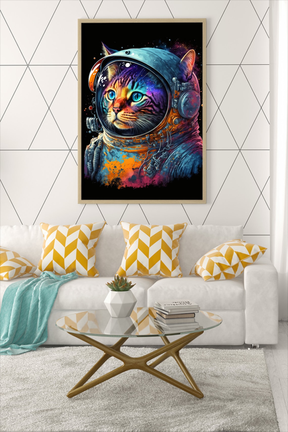 Cosmic Cat Astronaut Portrait. Cat in Outer Space. Kitten in Space Suit ...