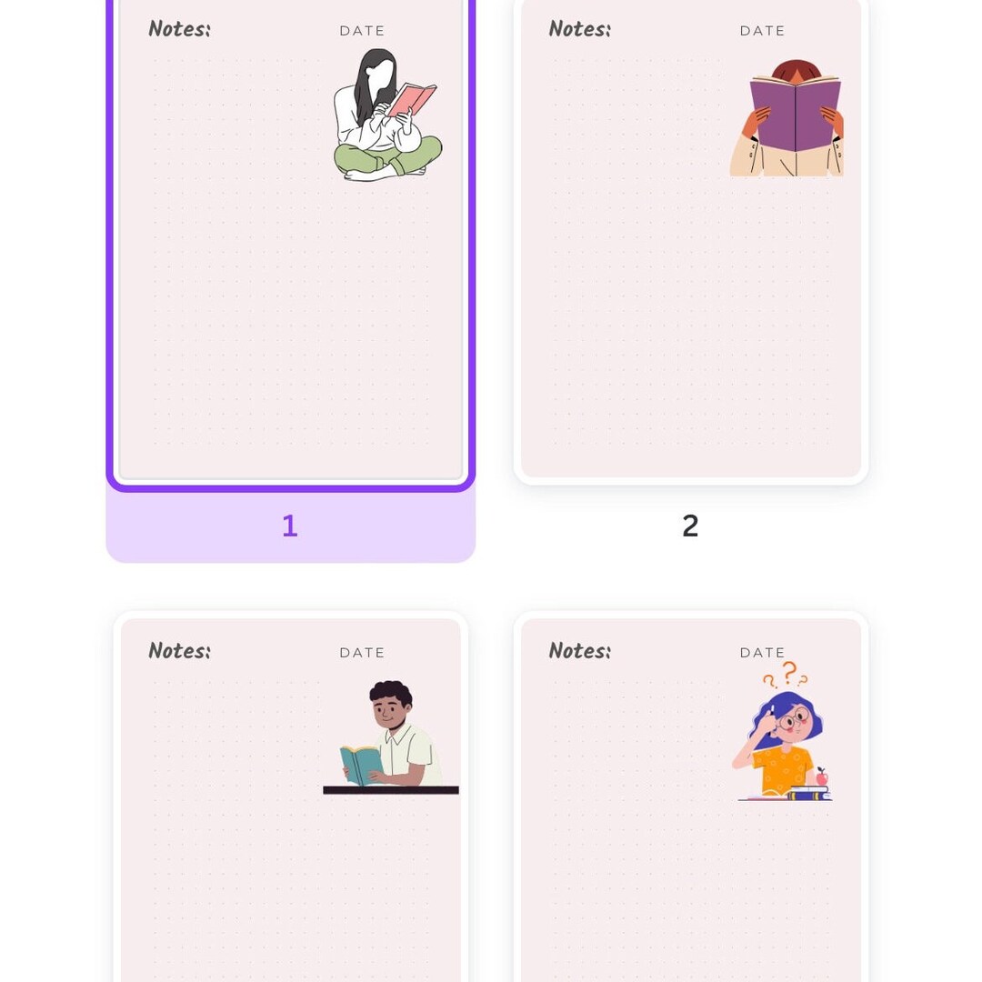 4 Pages Digital Note Pad - Etsy