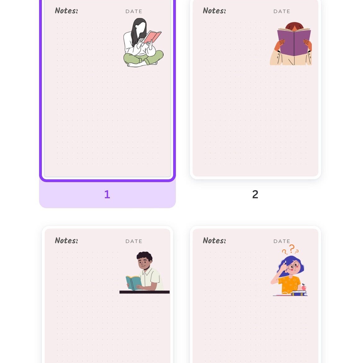 4 Pages Digital Note Pad - Etsy