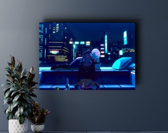 Cyberpunk Glass Led Wall Art - Etsy