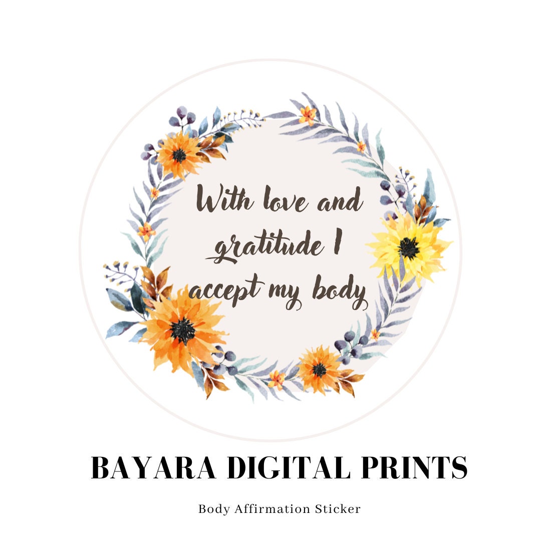33 Positive Body Affirmations,self-love Printable Stickers,digital ...