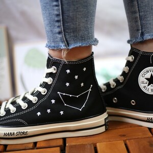 Embroidered Converse Custom Leo and Capricorn /converse High Tops ...
