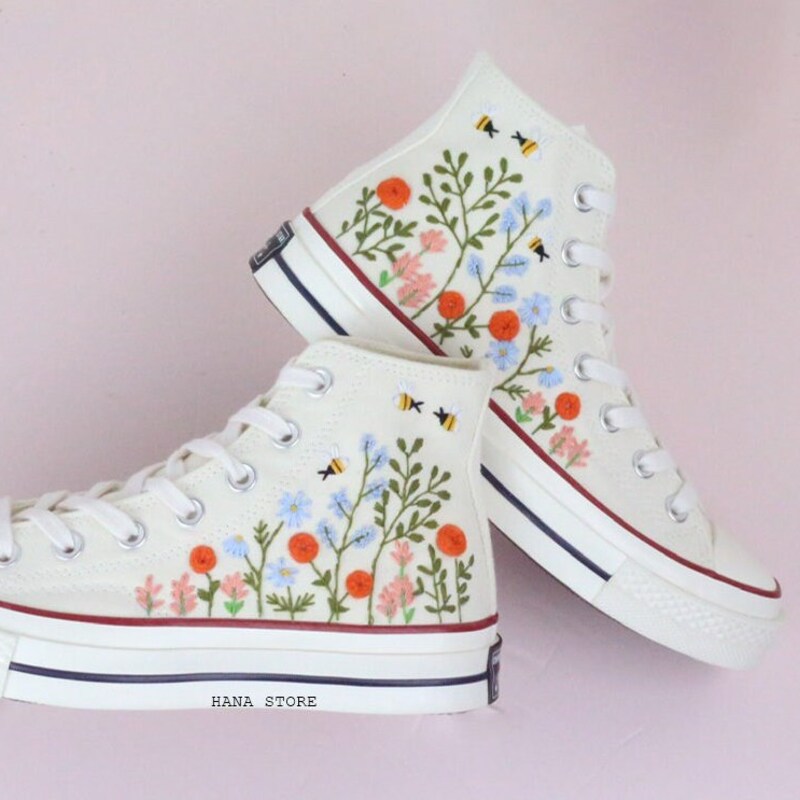 Floral Converse - Etsy