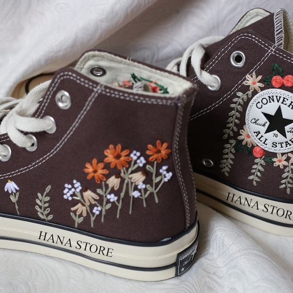Embroidered Converse - Etsy