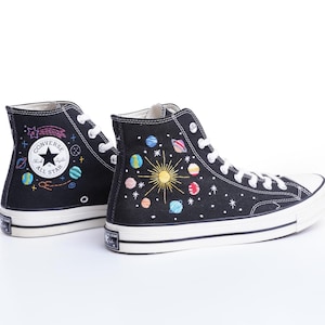 Custom Embroidered Converse High Tops: Planets & Stars Sneakers - Etsy