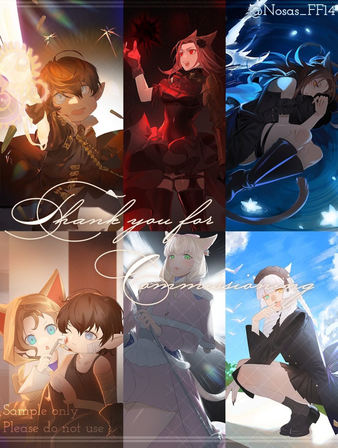 Custom Anime Character Commission, Digital Art, Chibi, Character Sheet ...