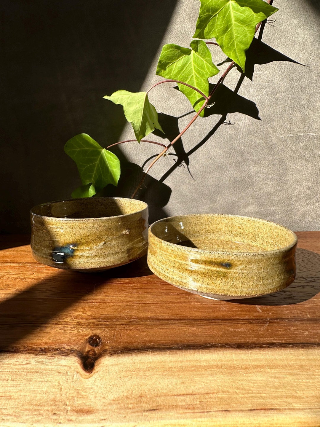 Set of Two Japanese Style Cermaic Tea Cup • Bowl • Handmade Ceramic Cup ...