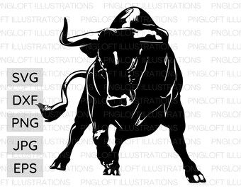 Bull Silhouette SVG PNG JPG Digital Download - Etsy