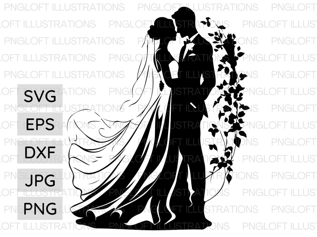 SVG novia y novio silueta / V2 / boda / Png / Eps / Jpg / Dxf - Etsy España