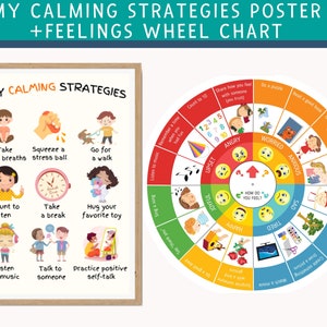 Feelings Wheel Chart With Coping Skills, Poster - Emotional ...