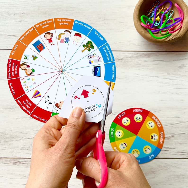 Feelings Wheel Chart With Coping Skills, Emotional Regulation, Mental ...