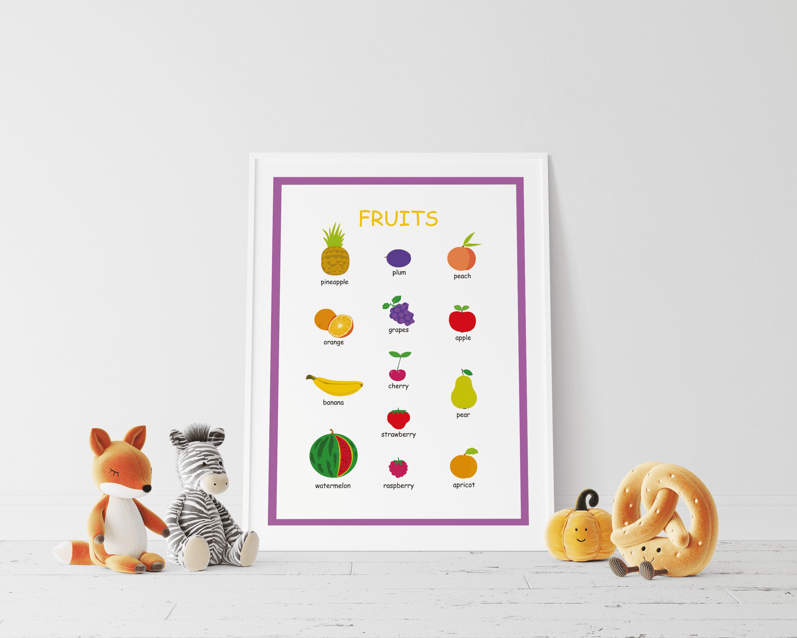 Fruits, Educational Poster, Kindergarten Poster, Classroom Poster ...