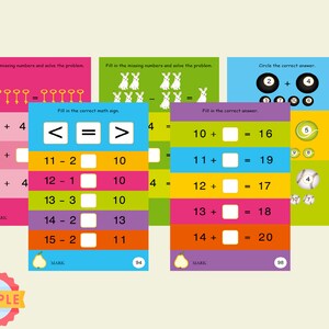 Number Printable Bundle, Back to School, Numbers an Calculation, Kids ...
