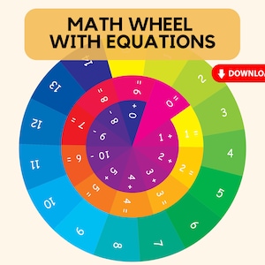 Math Wheel With Equations, Preschool Counting, Montessori Wheel ...