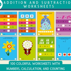 Number Printable Bundle, Numbers an Calculation, Kids Learning Bundle ...