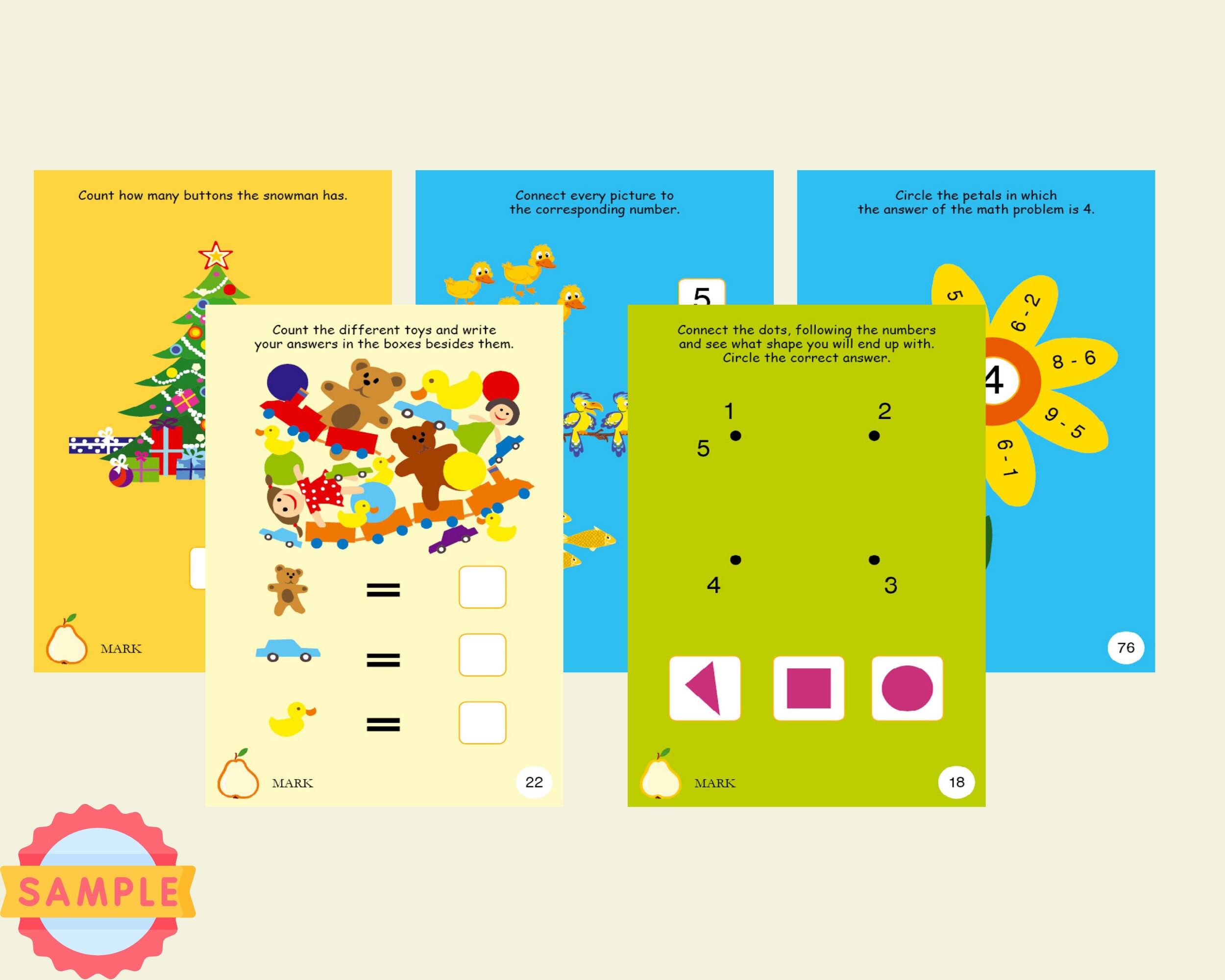 Number Printable Bundle, Back to School, Numbers an Calculation, Kids ...