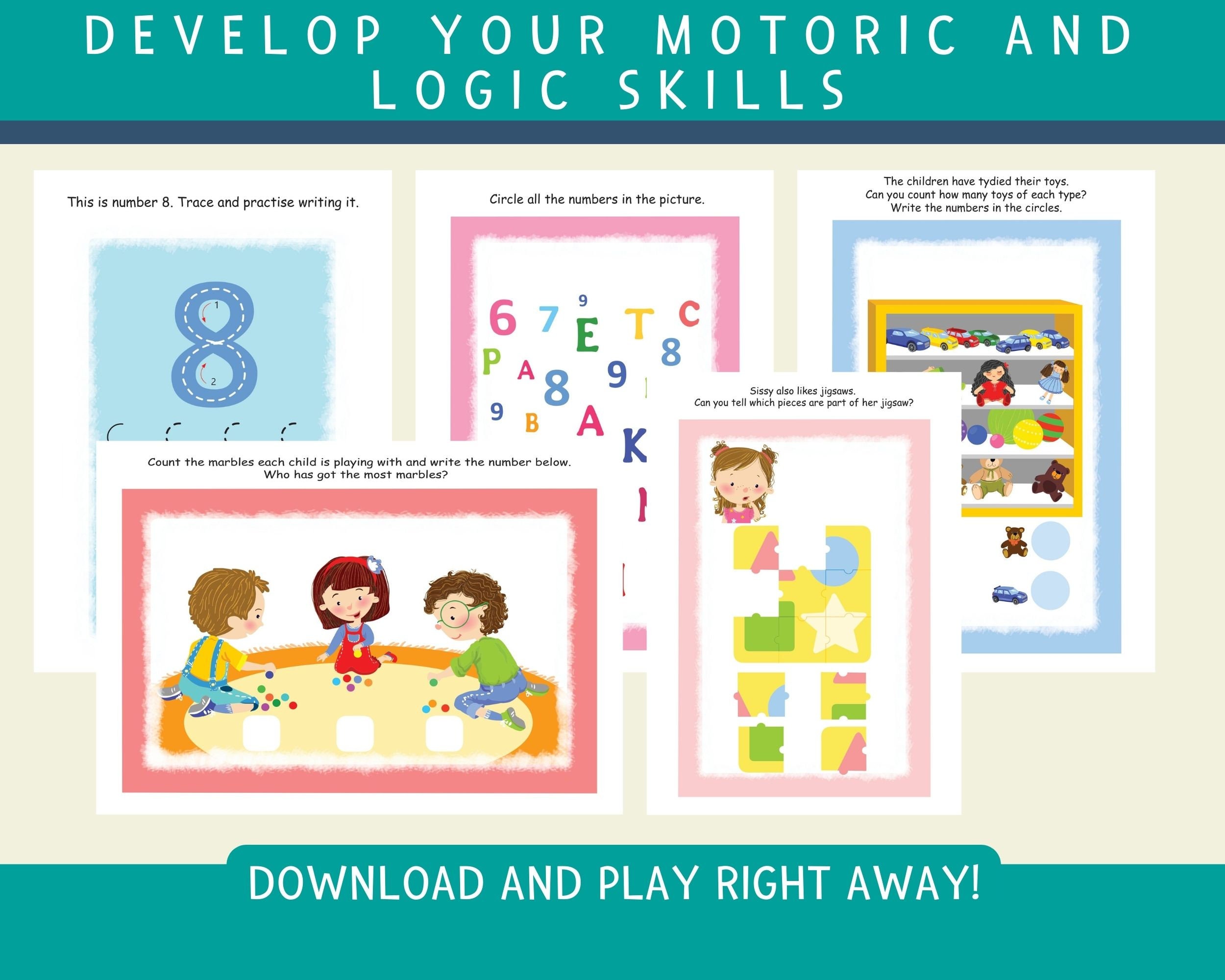 Numbers Preschool Worksheets, Numbers 1-10 Worksheets, Kids Learning ...