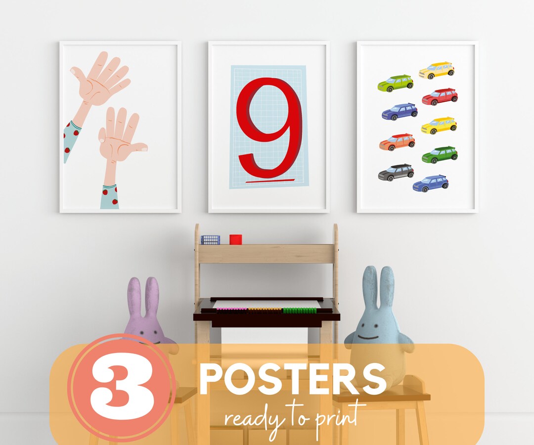 Set of 3 Educational Posters, Educational Prints, Montessori Classroom ...