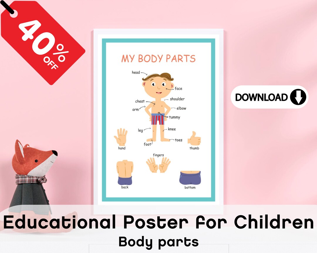 Educational Poster, Montessori Poster, My Body Parts, Nursery Print ...