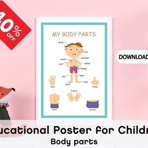 Educational Poster, Montessori Poster, My Body Parts, Nursery Print ...