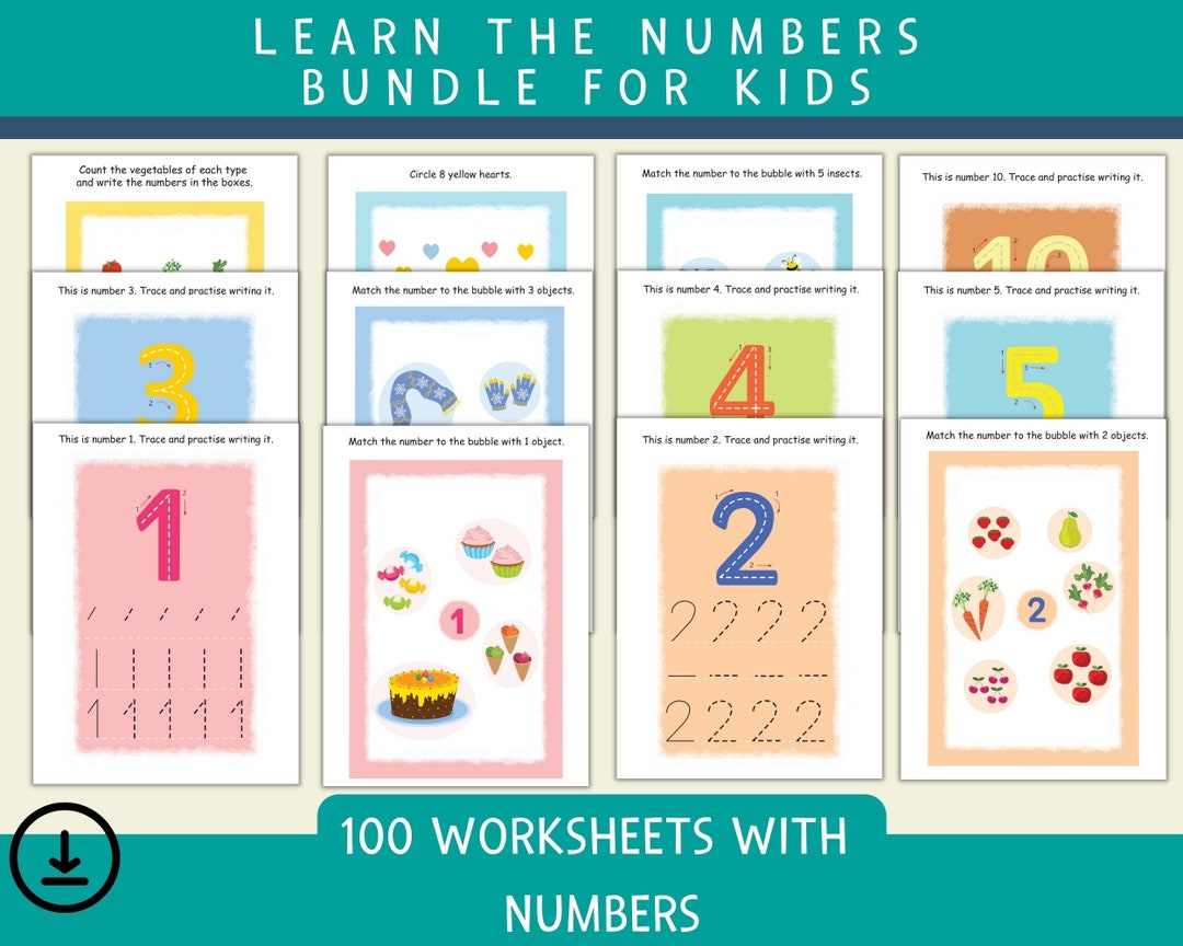 Numbers Preschool Worksheets, Numbers 1-10 Worksheets, Kids Learning ...