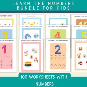Numbers Preschool Worksheets, Numbers 1-10 Worksheets, Kids Learning ...