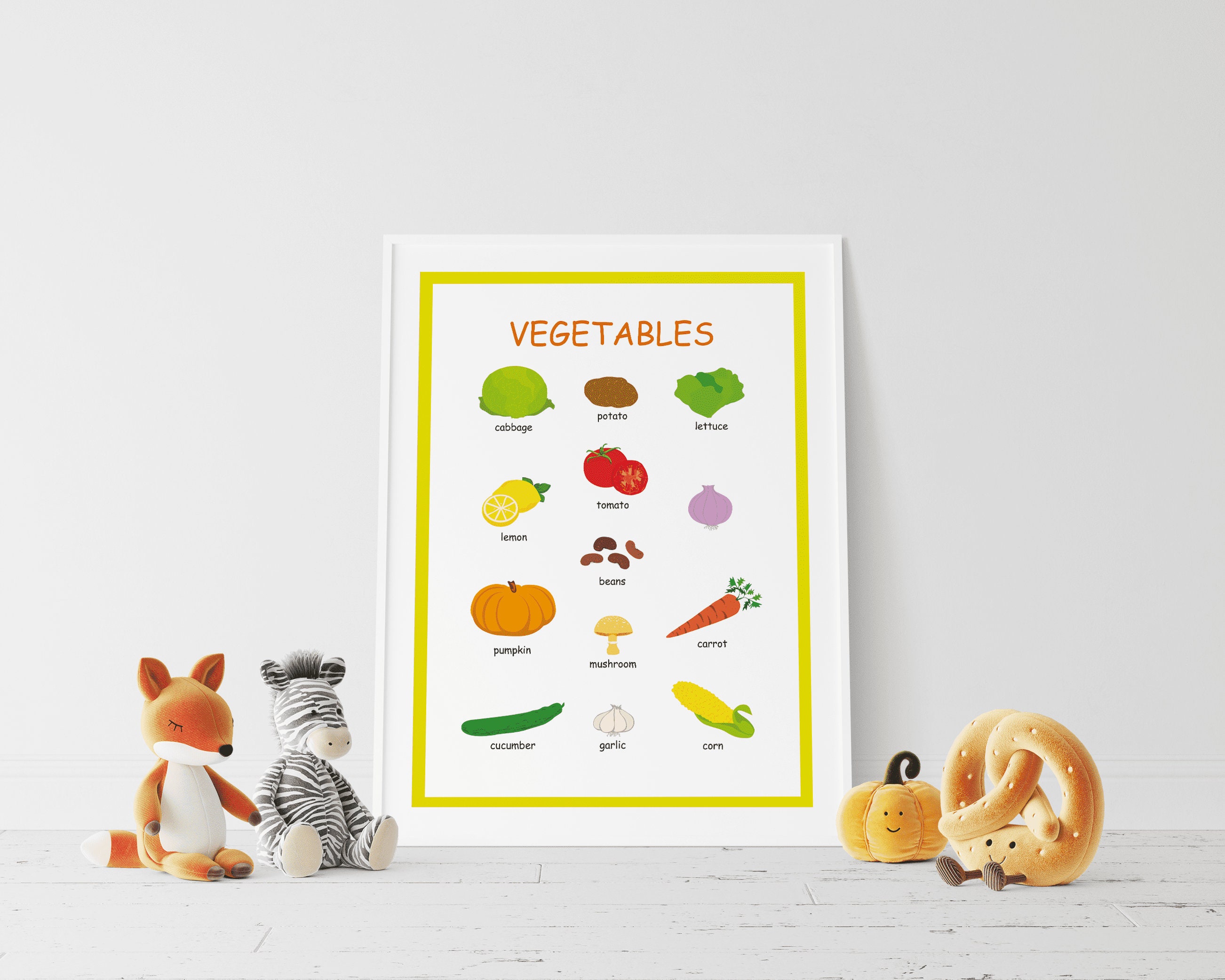Vegetables, Educational Poster, Kindergarten Poster, Classroom Poster ...