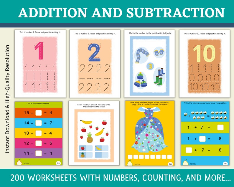 Number Printable Bundle Back to School Numbers an - Etsy