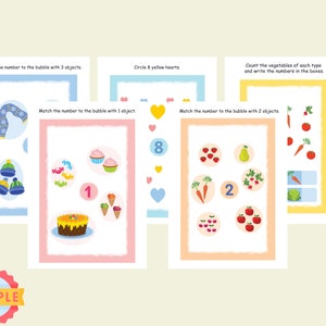 Number Printable Bundle, Back to School, Numbers an Calculation, Kids ...