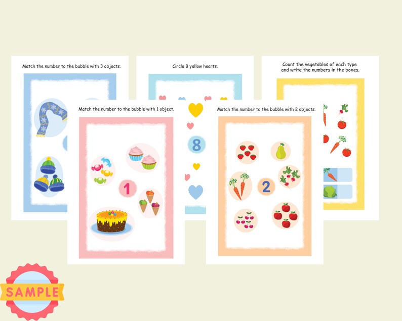 Number Printable Bundle, Back to School, Numbers an Calculation, Kids ...