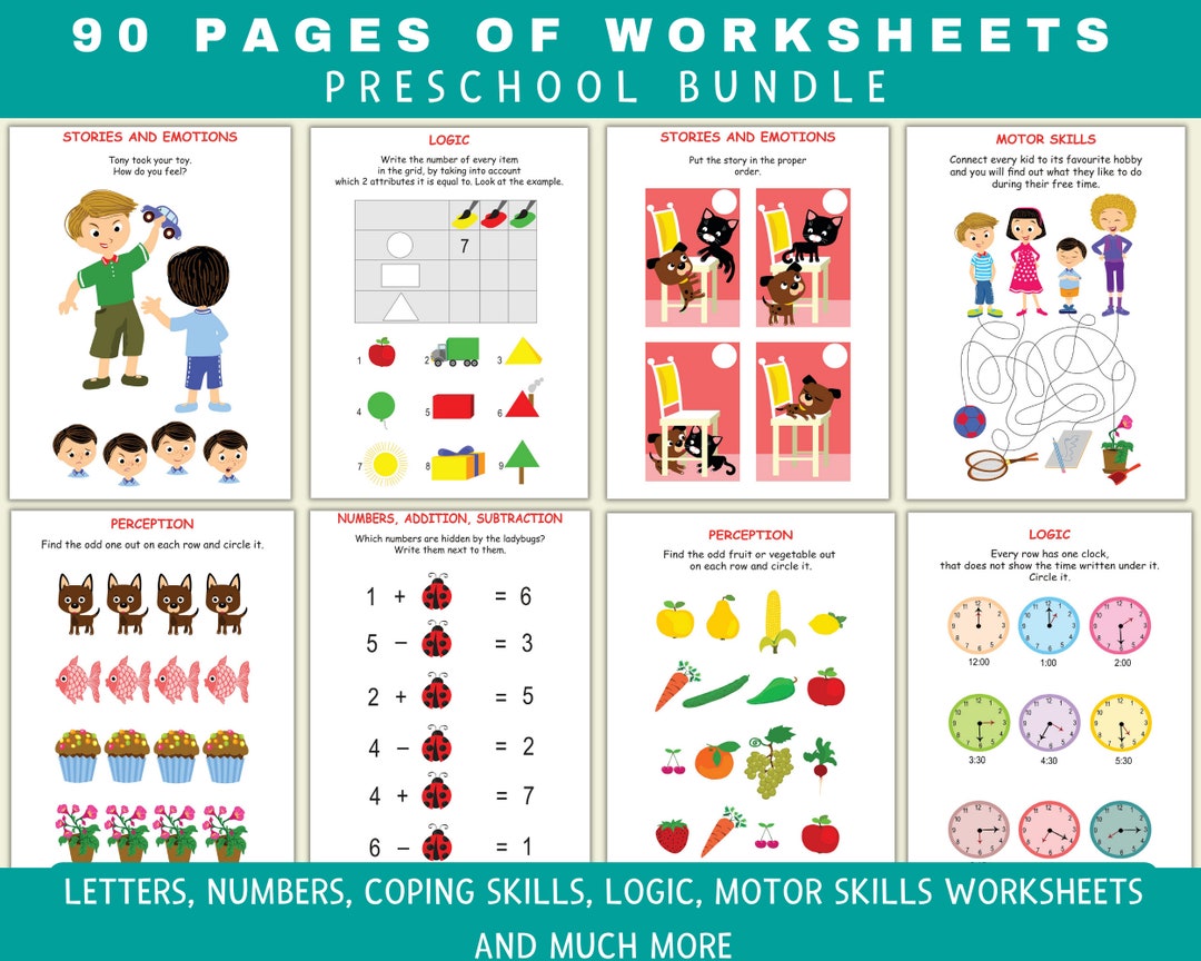 Preschool Worksheets, Back to School, Printable, Tracing, Teacher, Kids ...