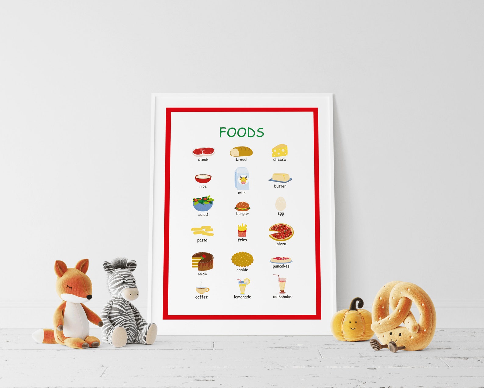 Foods, Educational Poster, Kindergarten Poster, Classroom Poster ...