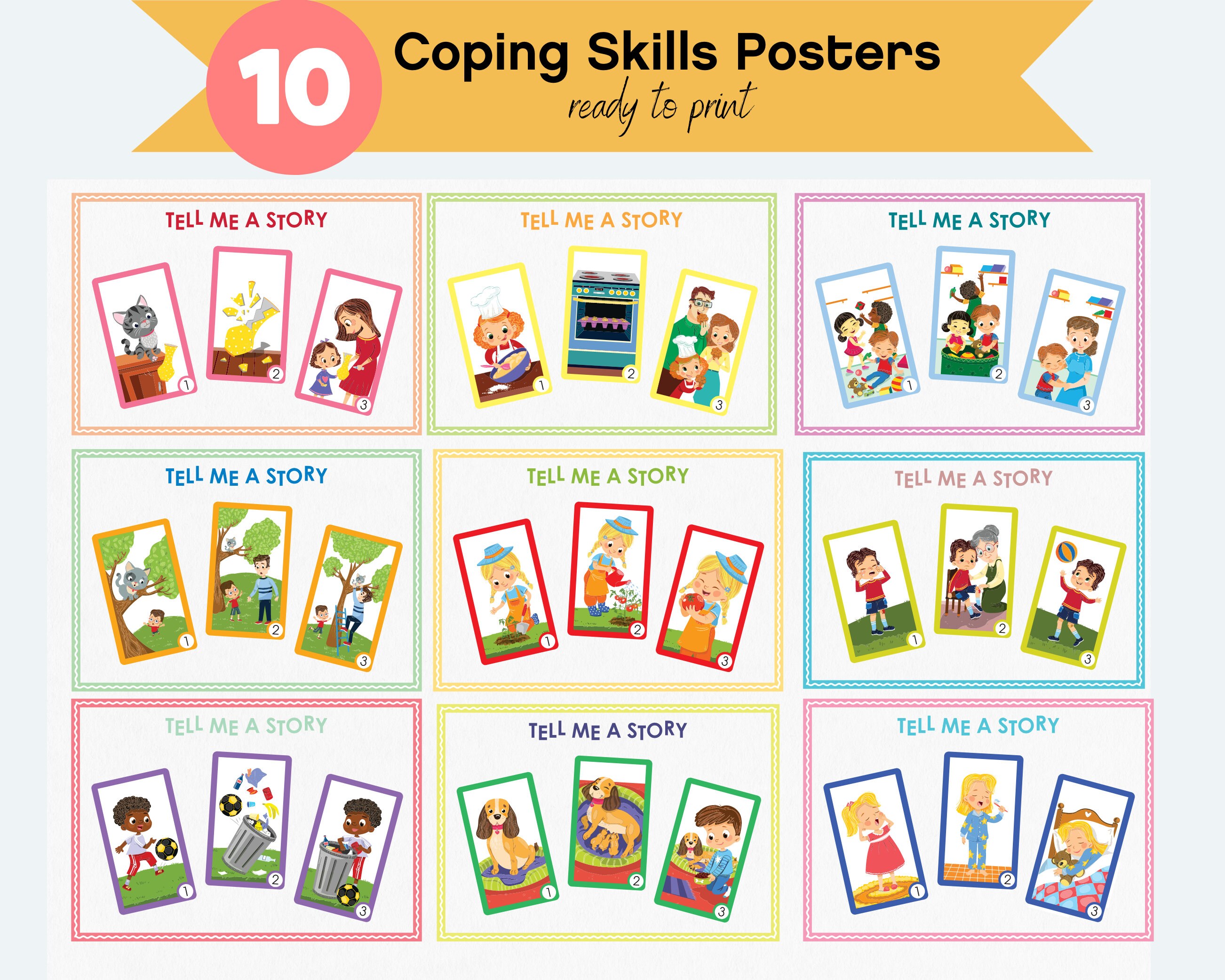 Coping Skills Educational Posters, Montessori Classroom Décor, Home ...