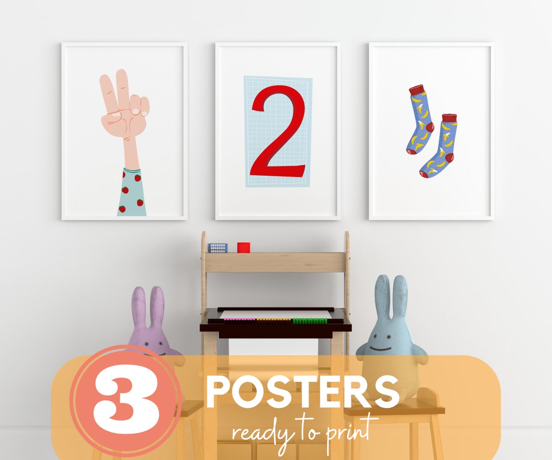 Set of 3 Educational Posters, Educational Prints, Montessori Classroom ...
