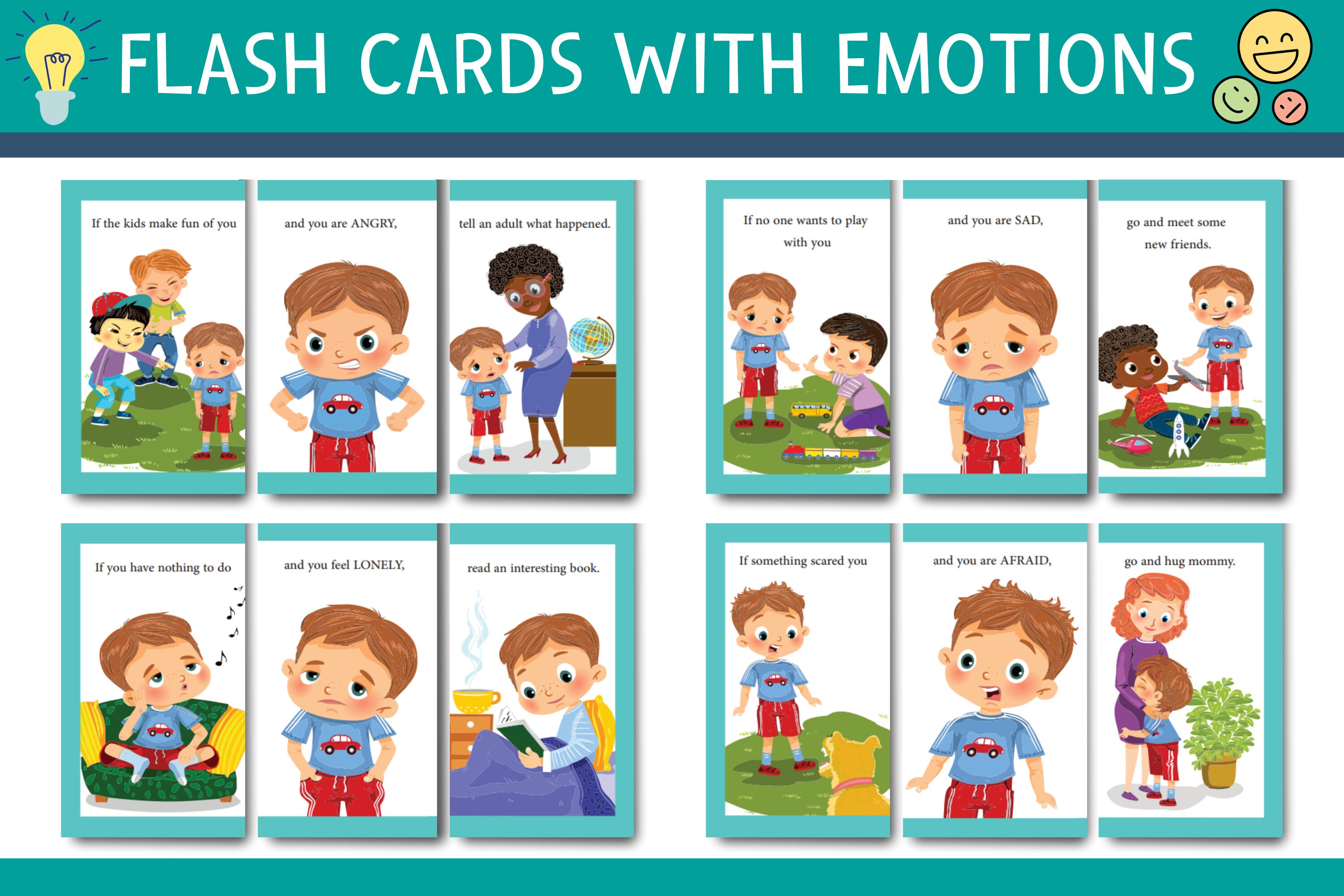 Flash Cards With Coping Skills - Emotional Intelligence - Mental Health ...