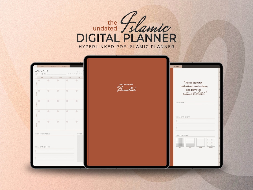 Terracotta Islamic Digital Planner | Undated Planner | Islamic ...