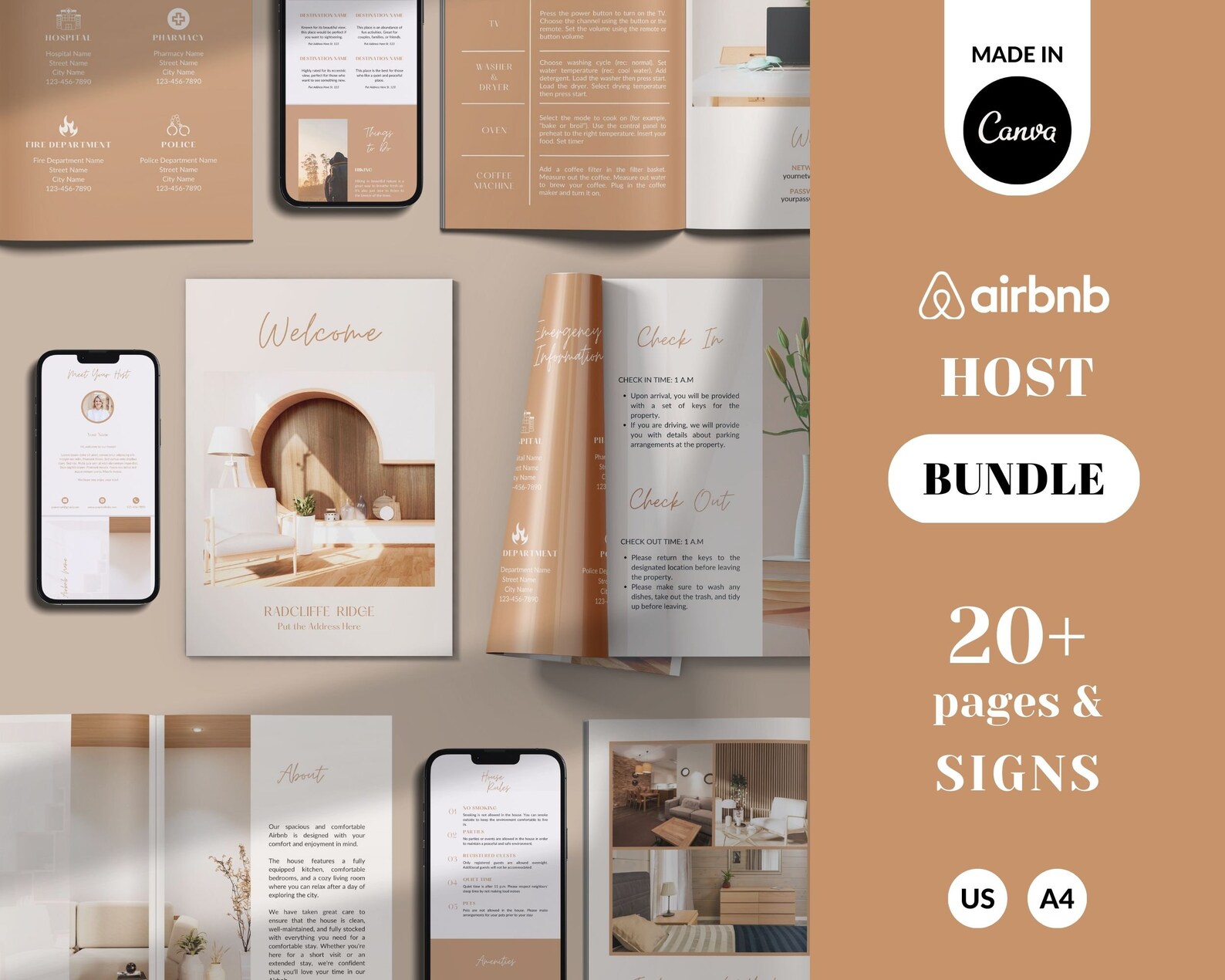 Airbnb Welcome Book Template Bundle Minimal, Welcome Book Vacation ...