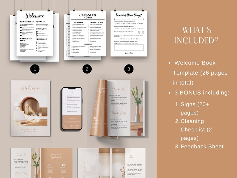 Airbnb Welcome Book Template Bundle Minimal, Welcome Book Vacation ...