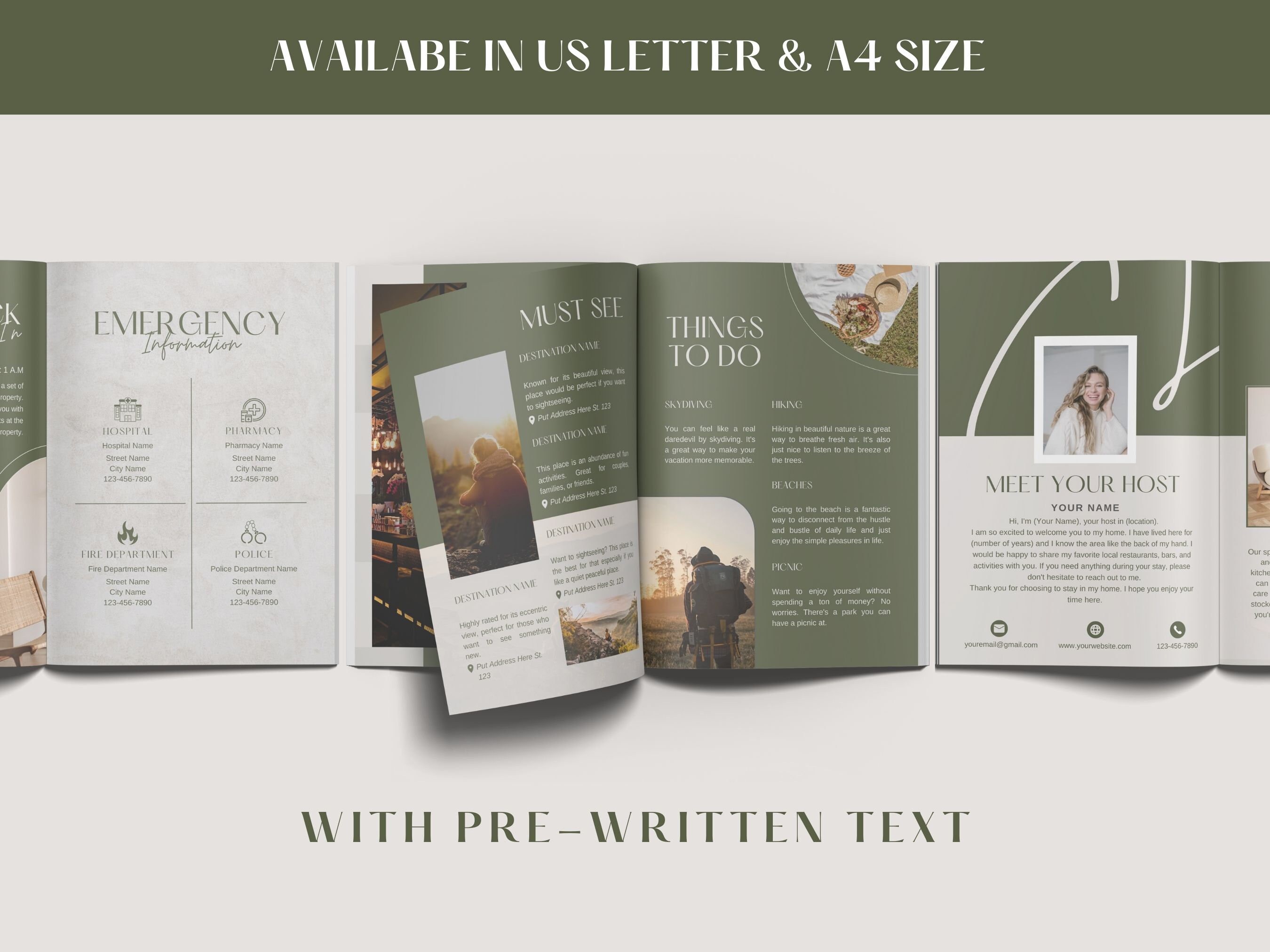 Airbnb Welcome Book Template Pack With Prewritten Text, Airbnb Guest ...