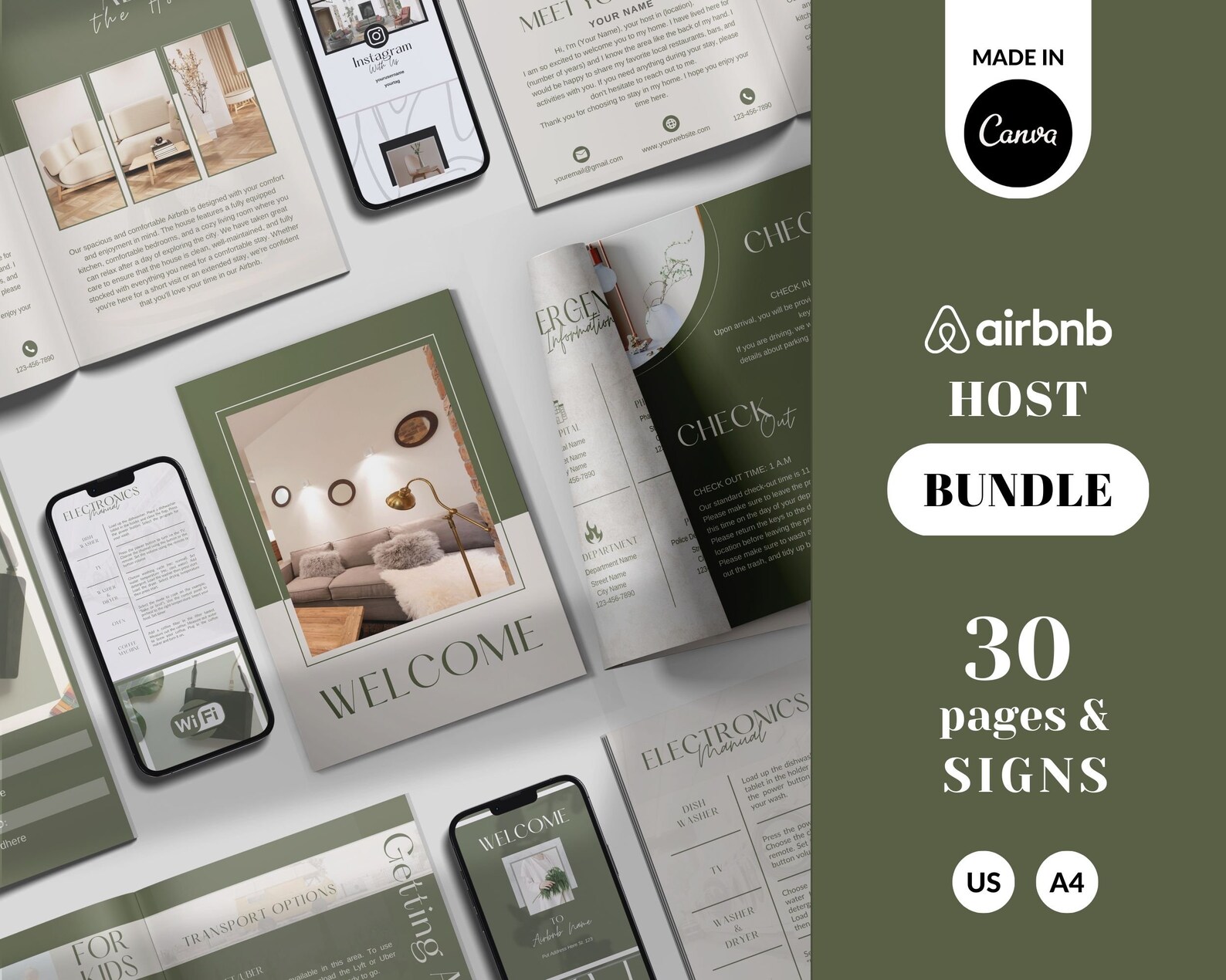 Airbnb Welcome Book Template Pack With Prewritten Text, Airbnb Guest ...