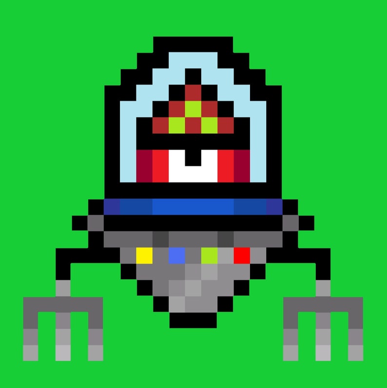 Retro Futuristic Pixel Art Spaceship for 2D Games - Etsy