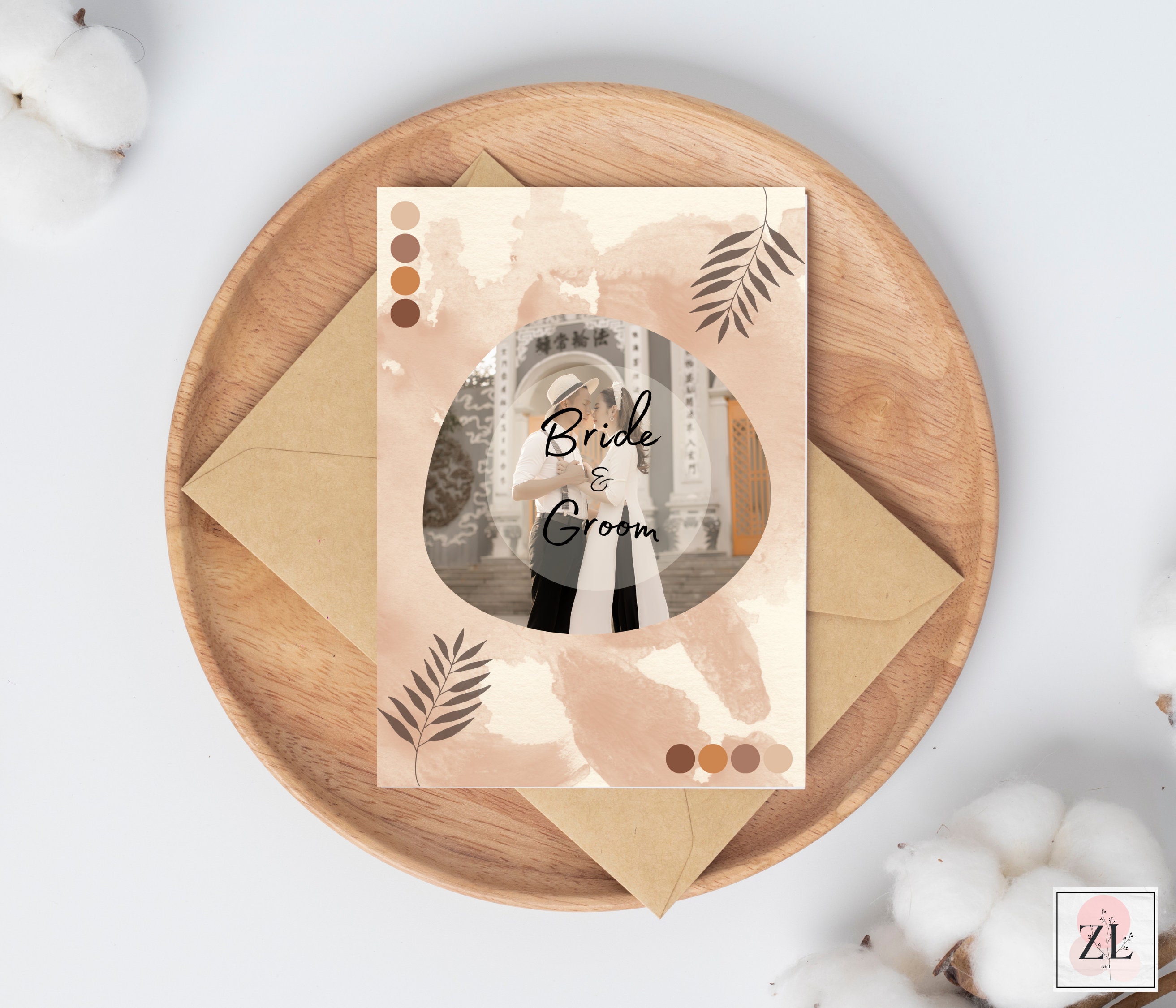 Boho Wedding Canva Digital Template Wedding Card Wedding Card Template ...