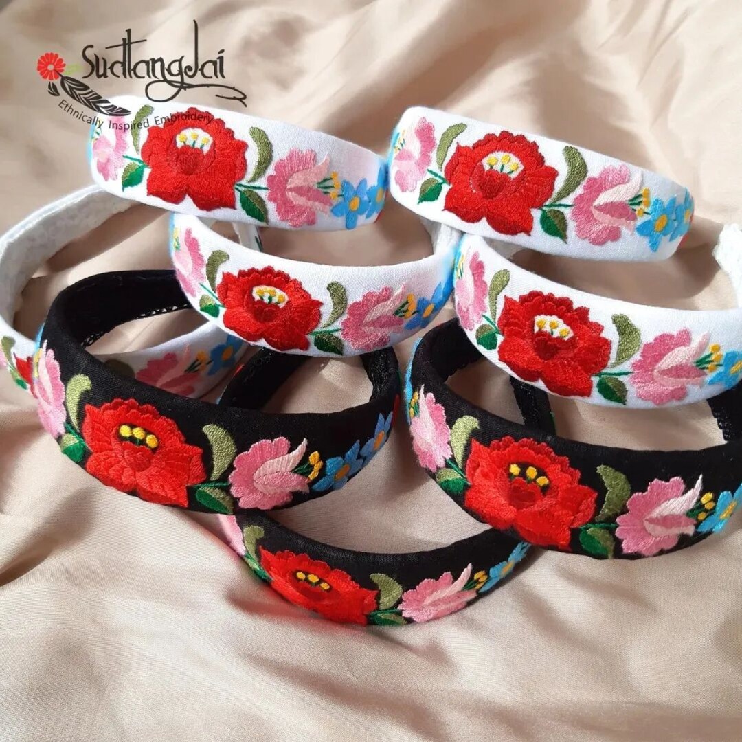 Hand Embroidered Hungarian Headbands - Etsy